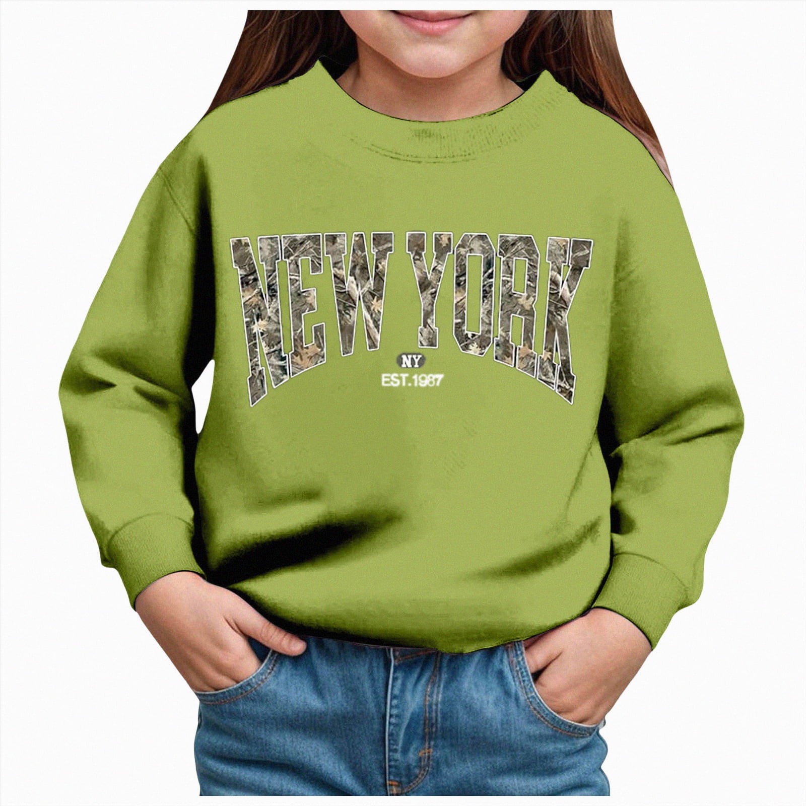 Ccpelsie Little/Big Girls Sweaters Crewneck Long Sleeve Kids Sweater ...