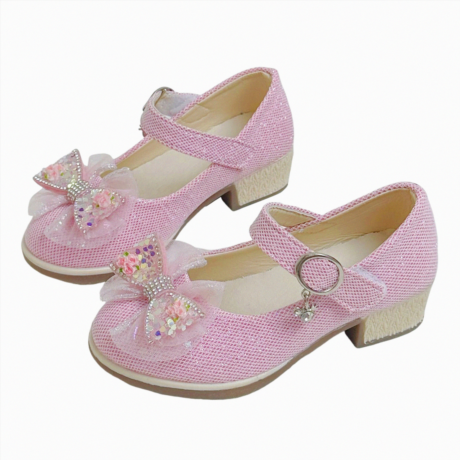 Ccpelsie Little/Big Girls Wedding Party Heel Princess Shoes Girls Dress ...