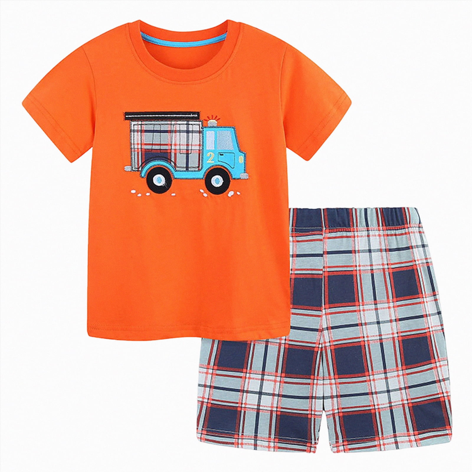 Ccpelsie Little Boys Clothes Daily Casual Short Sleeve Top + Cargo ...