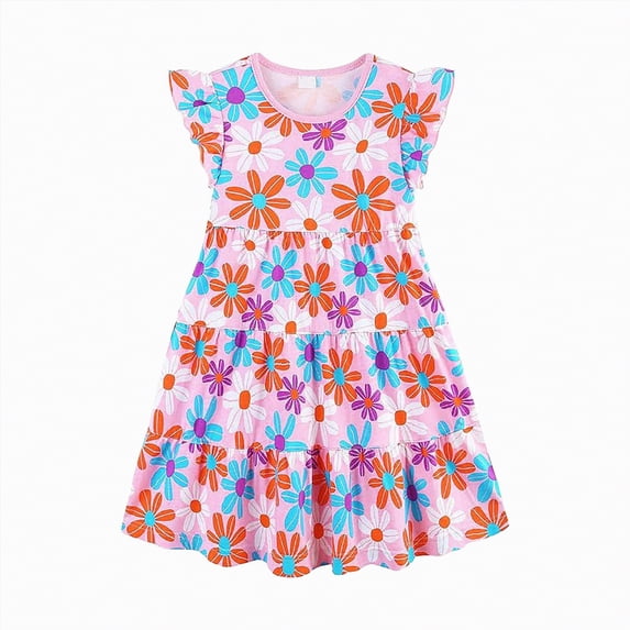 Ccpelsie Little Girls Casual Cotton Sleeveless Dresses Summer Swing ...