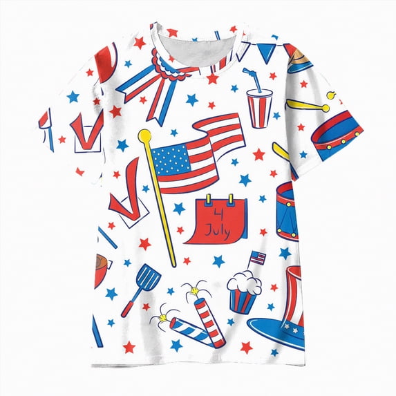 Ccpelsie Little Girls Little Boy 4th of July USA Shirt American Flag ...
