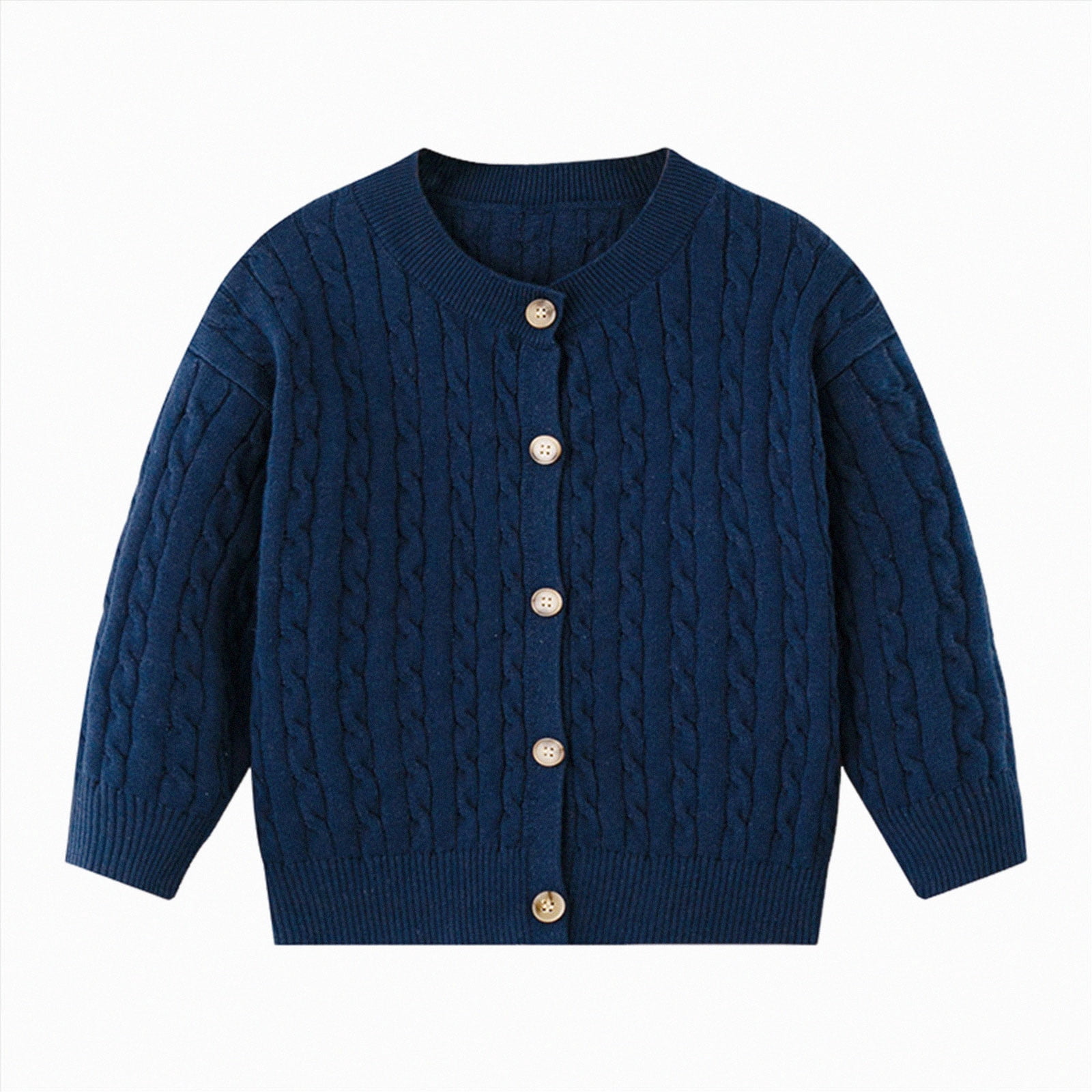 Ccpelsie Little Girls Uniform Slim Fit Crewneck Cardigan Sweater Kids ...