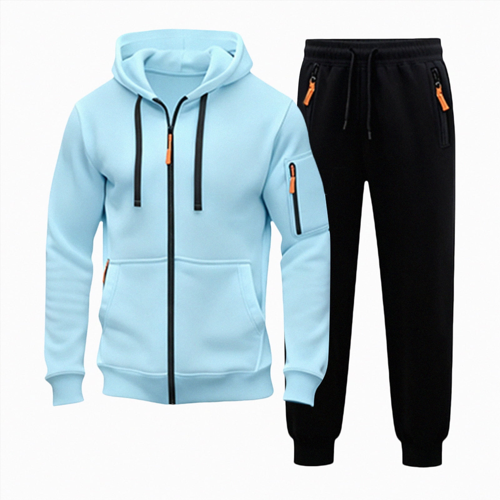 Ccpelsie Men's 2 Pieces Tracksuits Running Sports Suits Drawstring ...
