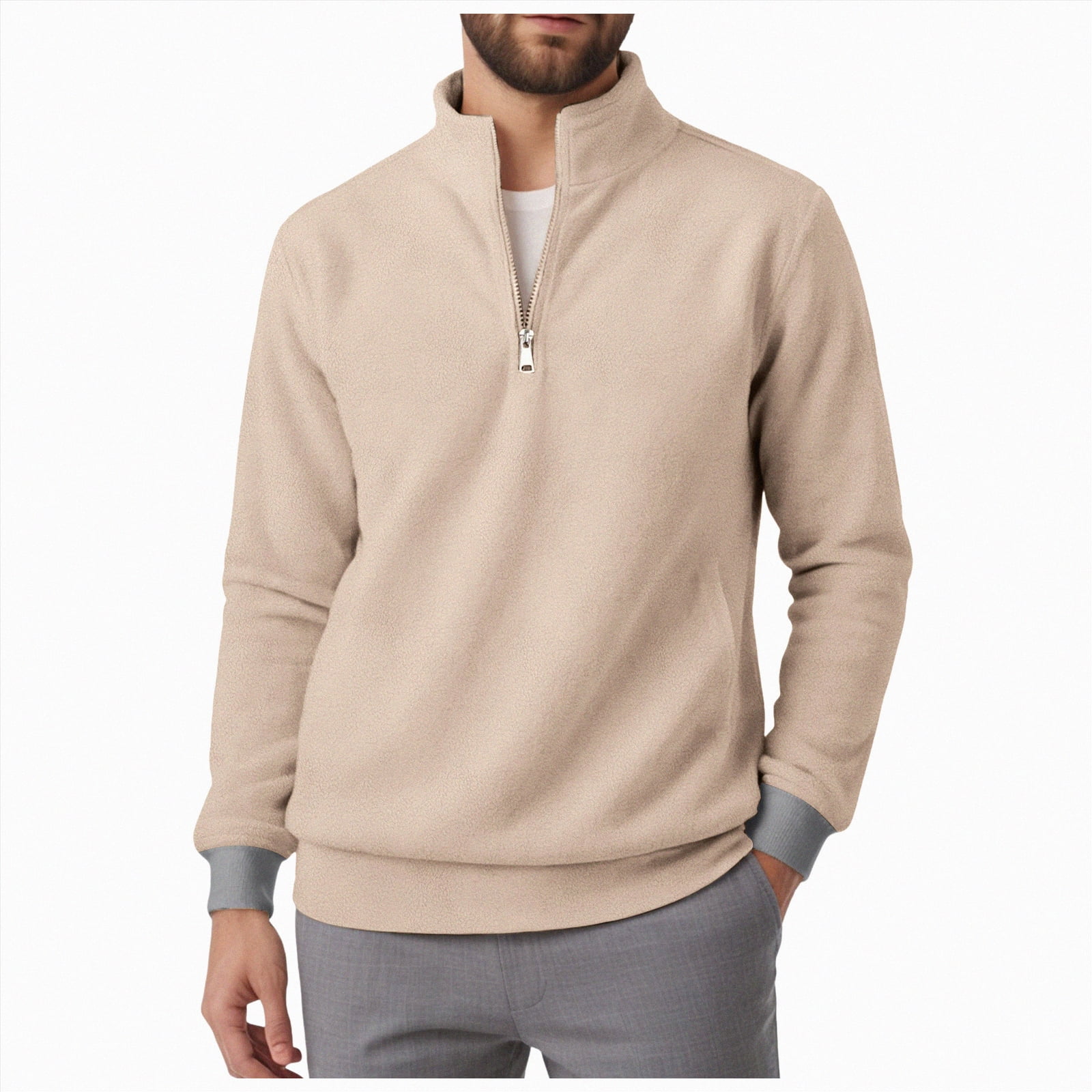 Ccpelsie Men's Athletic Quarter Zip Sweatshirts Lightweight Oversized ...