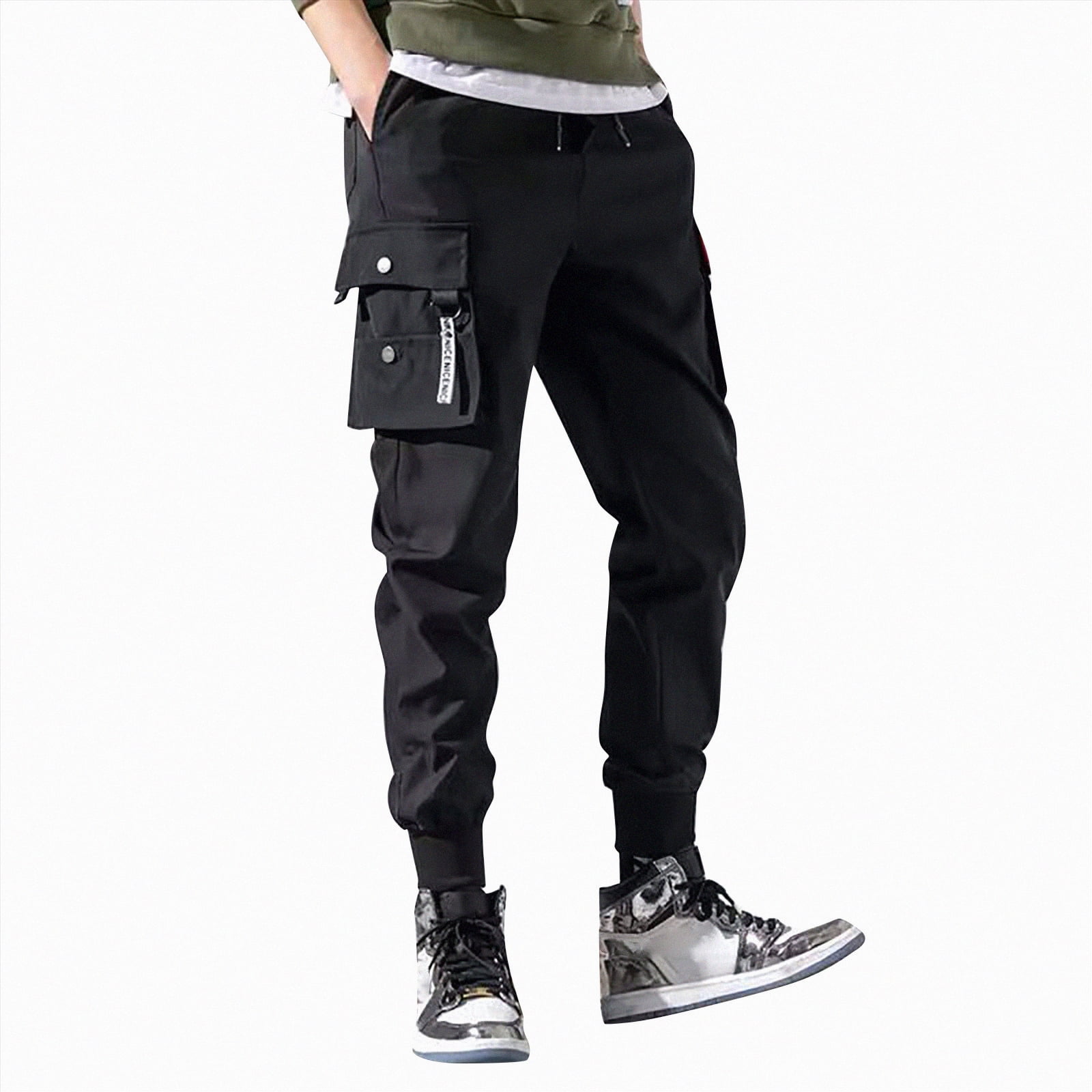Ccpelsie Men's Baggy Casual Joggers Loose Fit Pants Elastic Waist ...