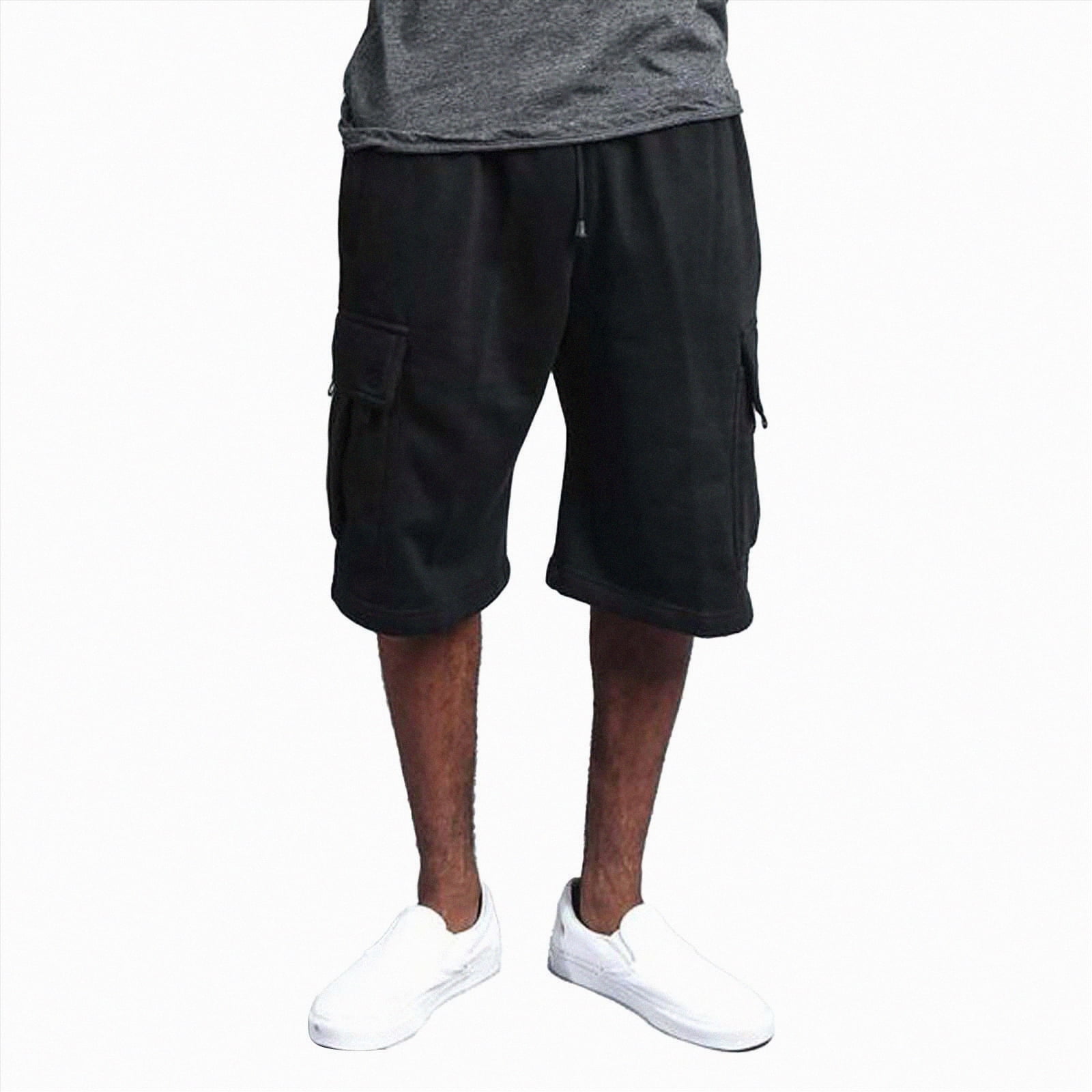 Ccpelsie Men’s Casual Shorts Elastic Waist Drawstring Cargo Shorts with ...