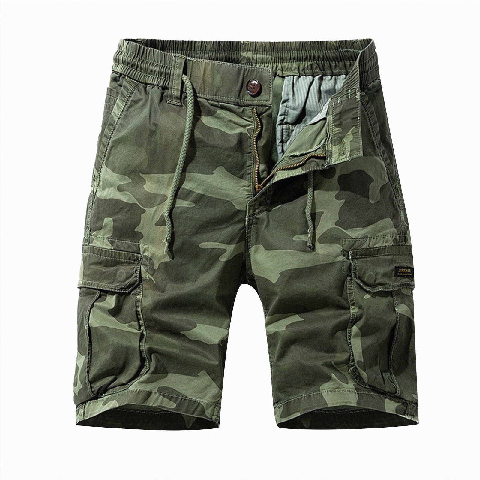 Ccpelsie Men's Casual Stretch Cargo Shorts Classic Drawstring Elastic ...