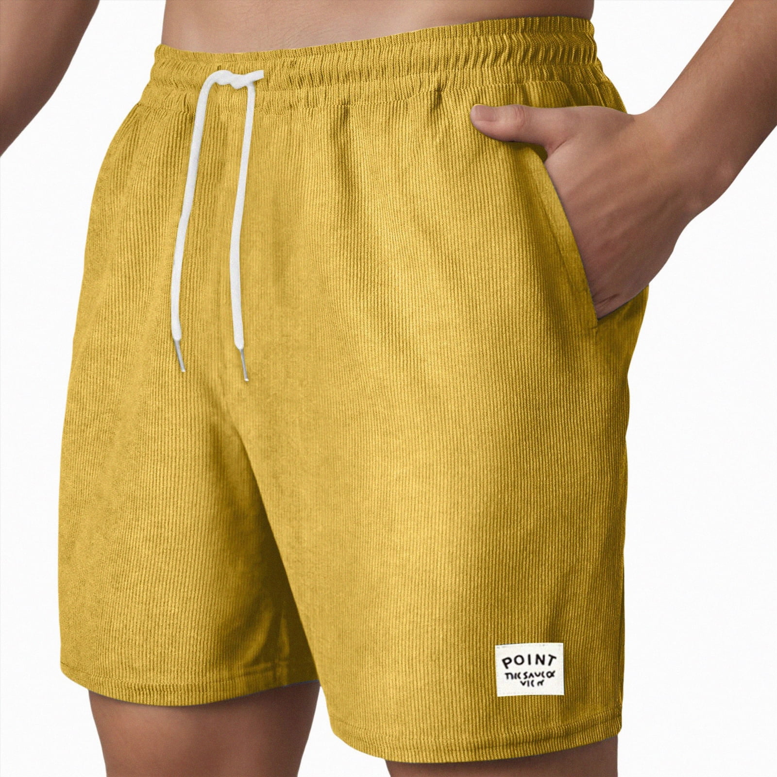 Ccpelsie Men's Cotton Casual Classic fit Chino Shorts Elastic Waist ...