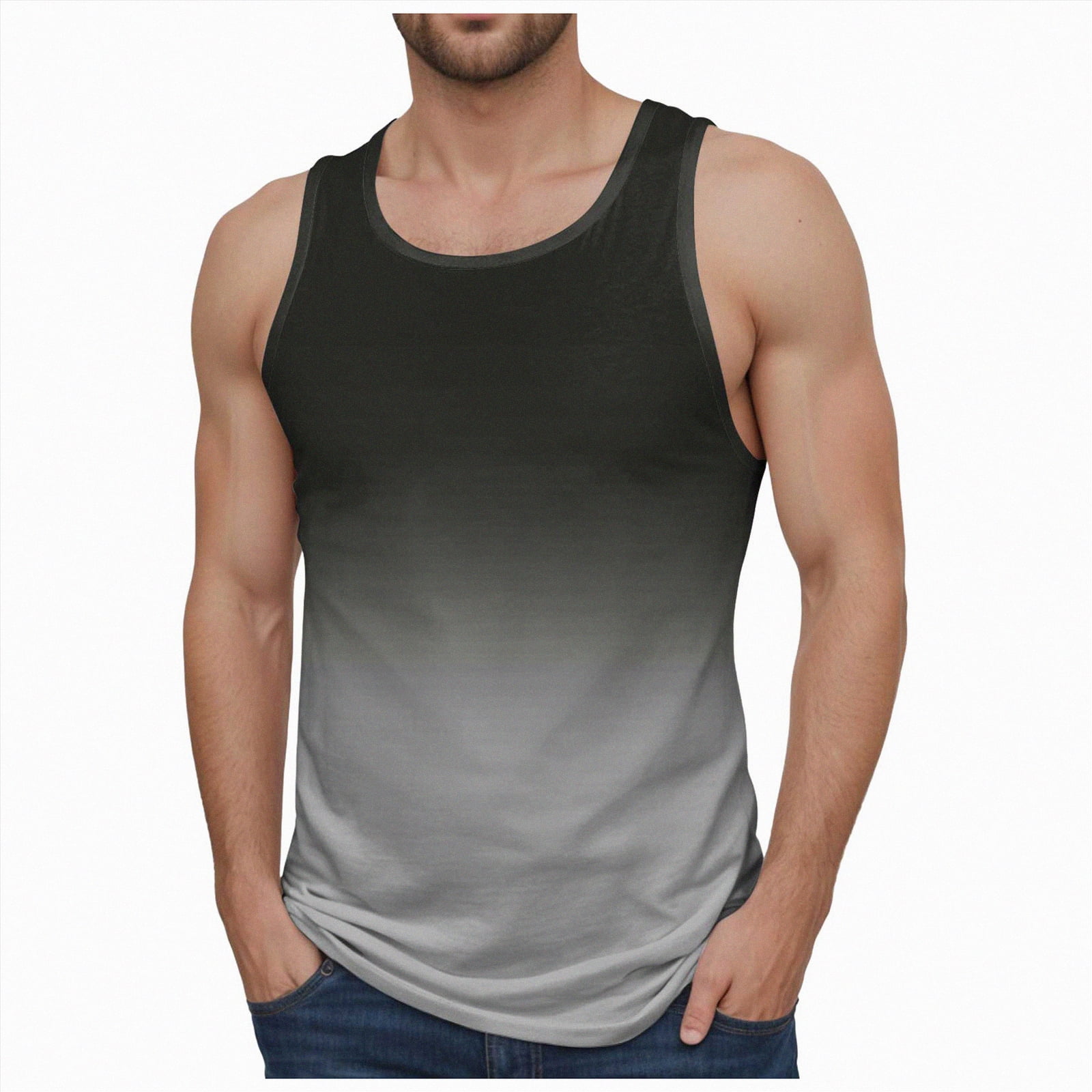 Ccpelsie Men's Gym Tank Tops Workout Muscle Tee Training Bodybuilding ...