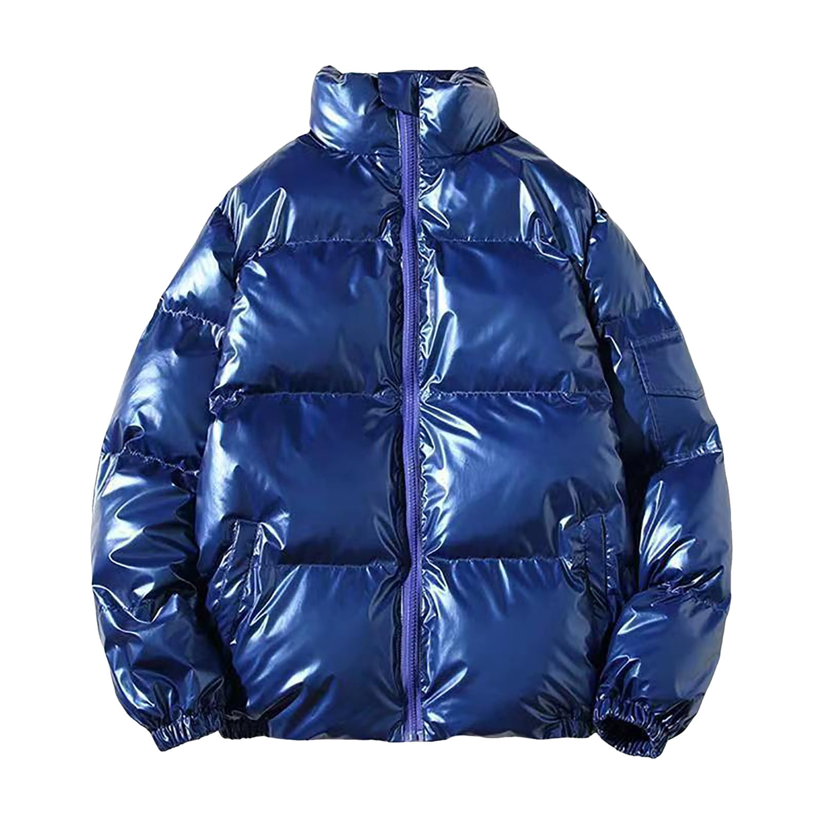 Ccpelsie Men's Heavyweight Quilted Sherpa Hooded Parka Blue,XL ...