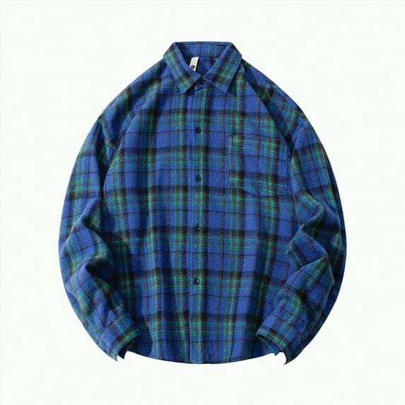 Ccpelsie Men's Long Sleeve Shirts Plaid Button Down Shirt Mens Casual ...