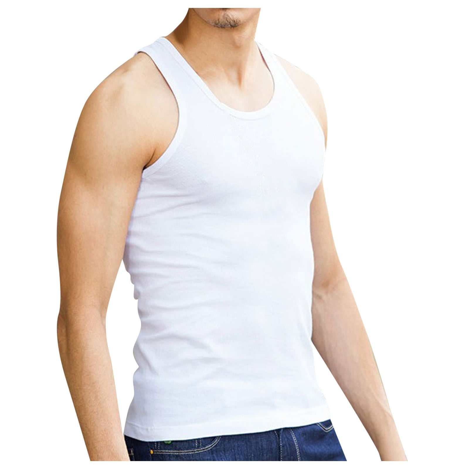 Ccpelsie Men's Muscle Shirts Sleeveless Gym Workout Tank Top(White,4XL) - Walmart.com