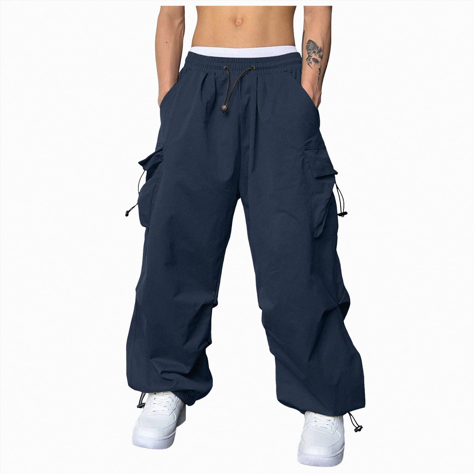 Ccpelsie Men's Oversized Casual Pants with Pockets Baggy Fit Loose ...