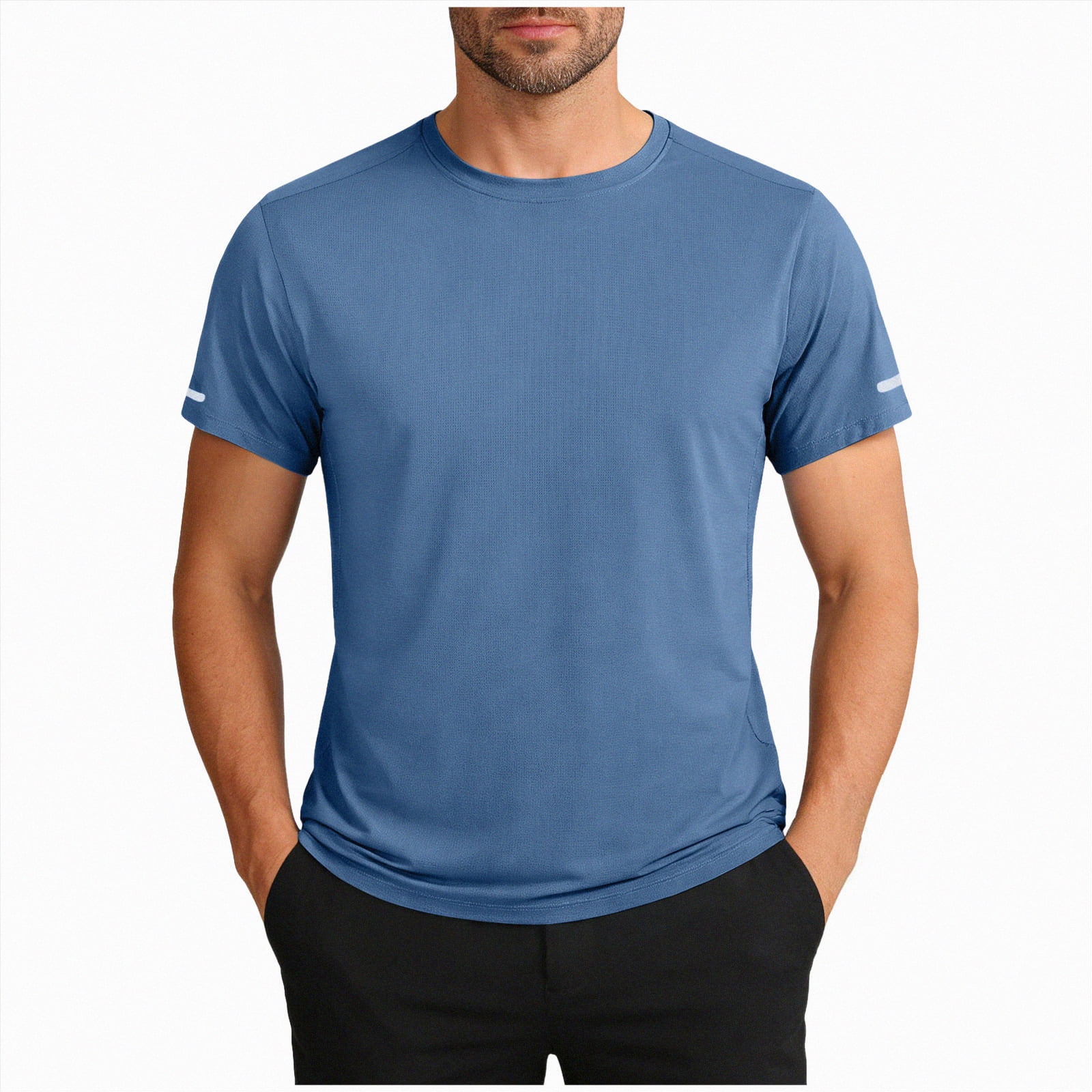 Ccpelsie Men's Running T-Shirts Quick Dry Gym Workout Shirts Short ...