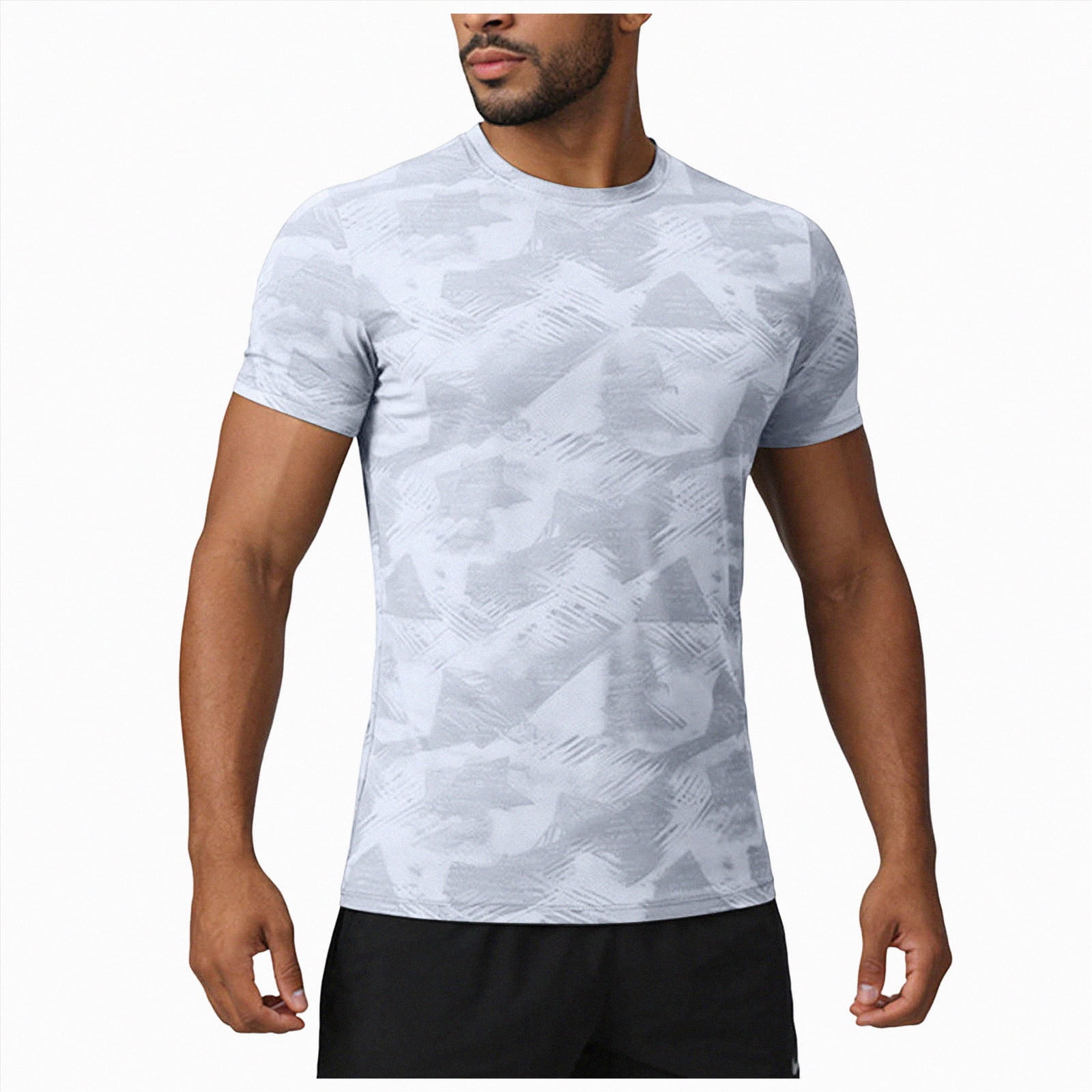Ccpelsie Men's Short Sleeve Moisture Wicking Shirts Athletic Running ...