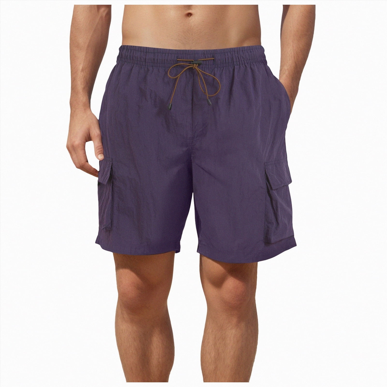 Ccpelsie Men's Shorts Casual Elastic Waist Drawstring Athletic Gym ...