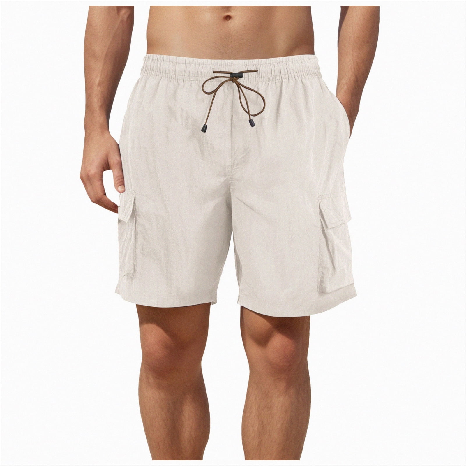 Ccpelsie Men's Shorts Casual Elastic Waist Drawstring Athletic Gym ...