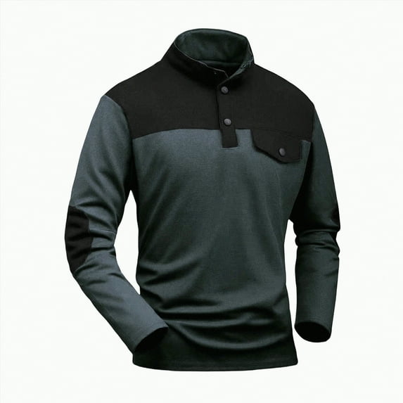 Ccpelsie Men's Sweatshirt Casual Outdoor Long Sleeve Stand Collar ...