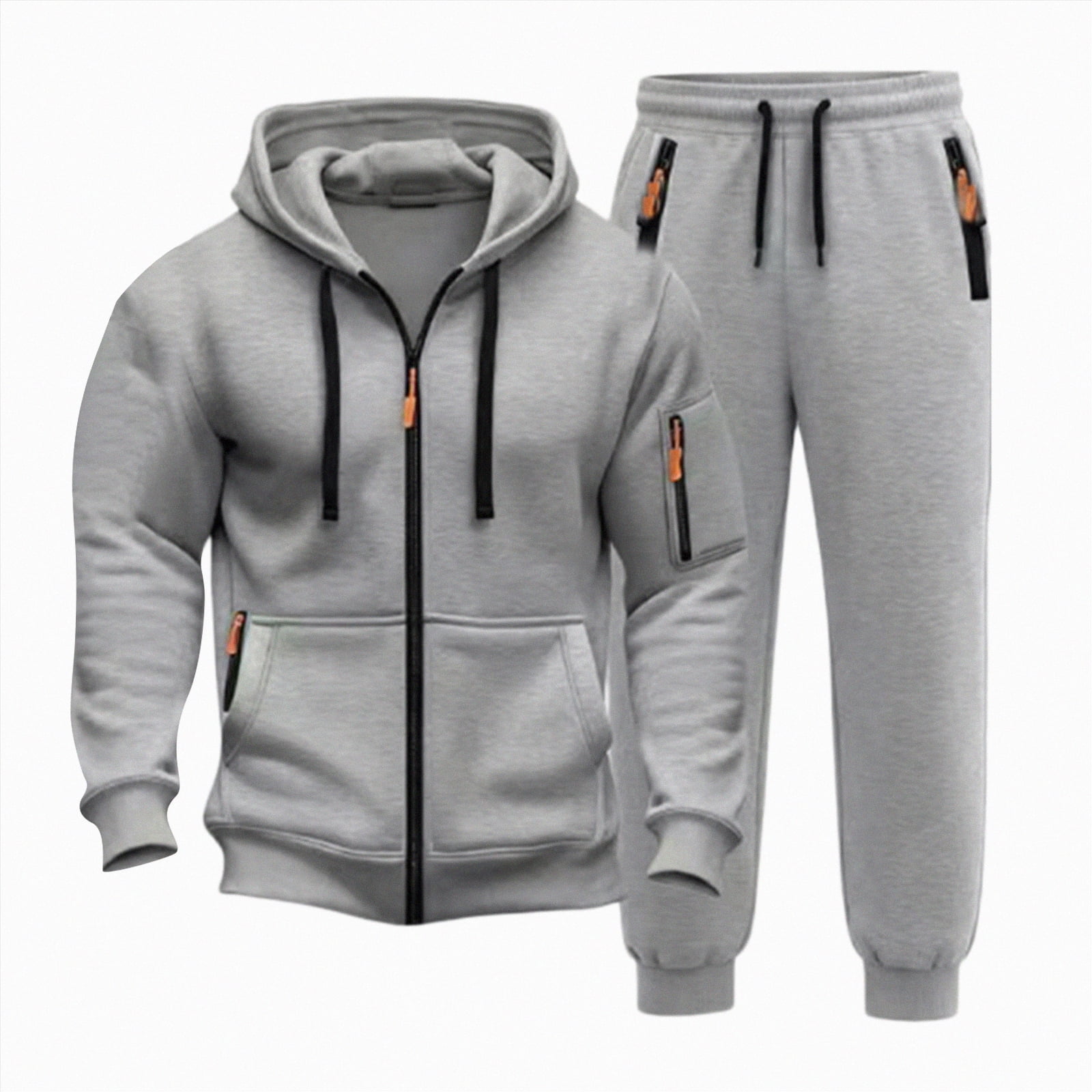 Ccpelsie Men's Tracksuits Set Full Zip Jacket Hoodie Sweatsuit Running ...