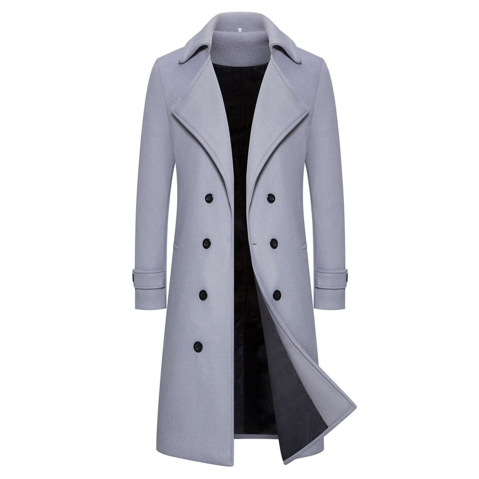 Ccpelsie Mens Classic Pea Coat Notched Collar Double Slim Fit Winter ...