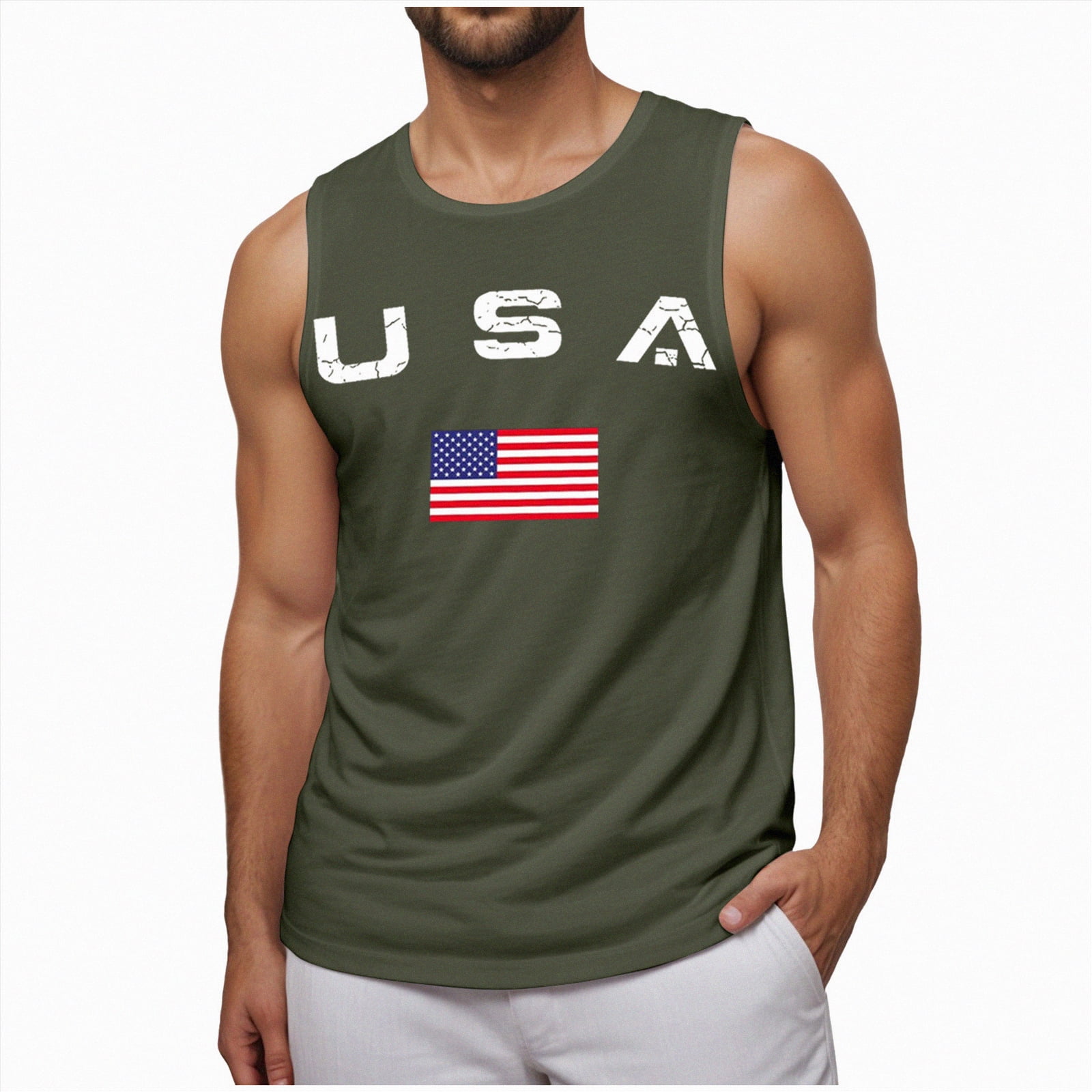 Ccpelsie Mens Beach Sleeveless Shirts Summer Tank Top Soft Vacation ...