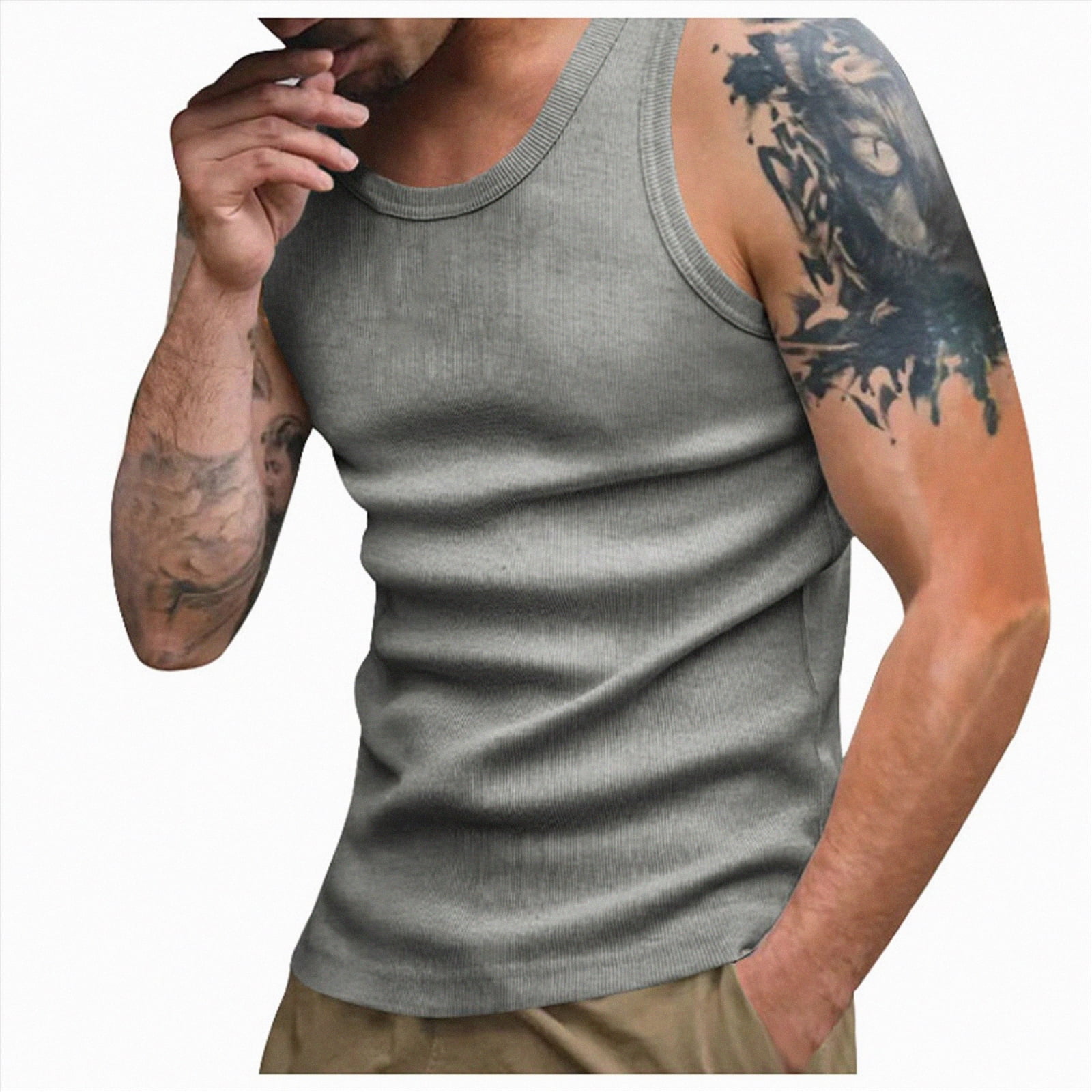 Ccpelsie Mens Bodybuilding Stringer Tank Tops Gym Workout Shirts ...