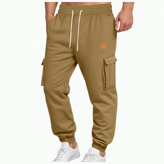 Ccpelsie Mens Cargo Pants Stretch Elastic Waist Joggers Hiking Athletic Casual Tapered ...