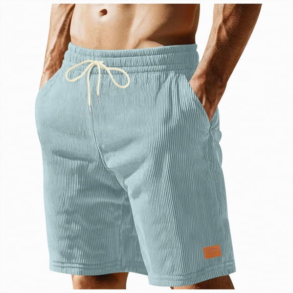 Ccpelsie Mens Casual Shorts Cotton Shorts for Men with Elastic Waist ...