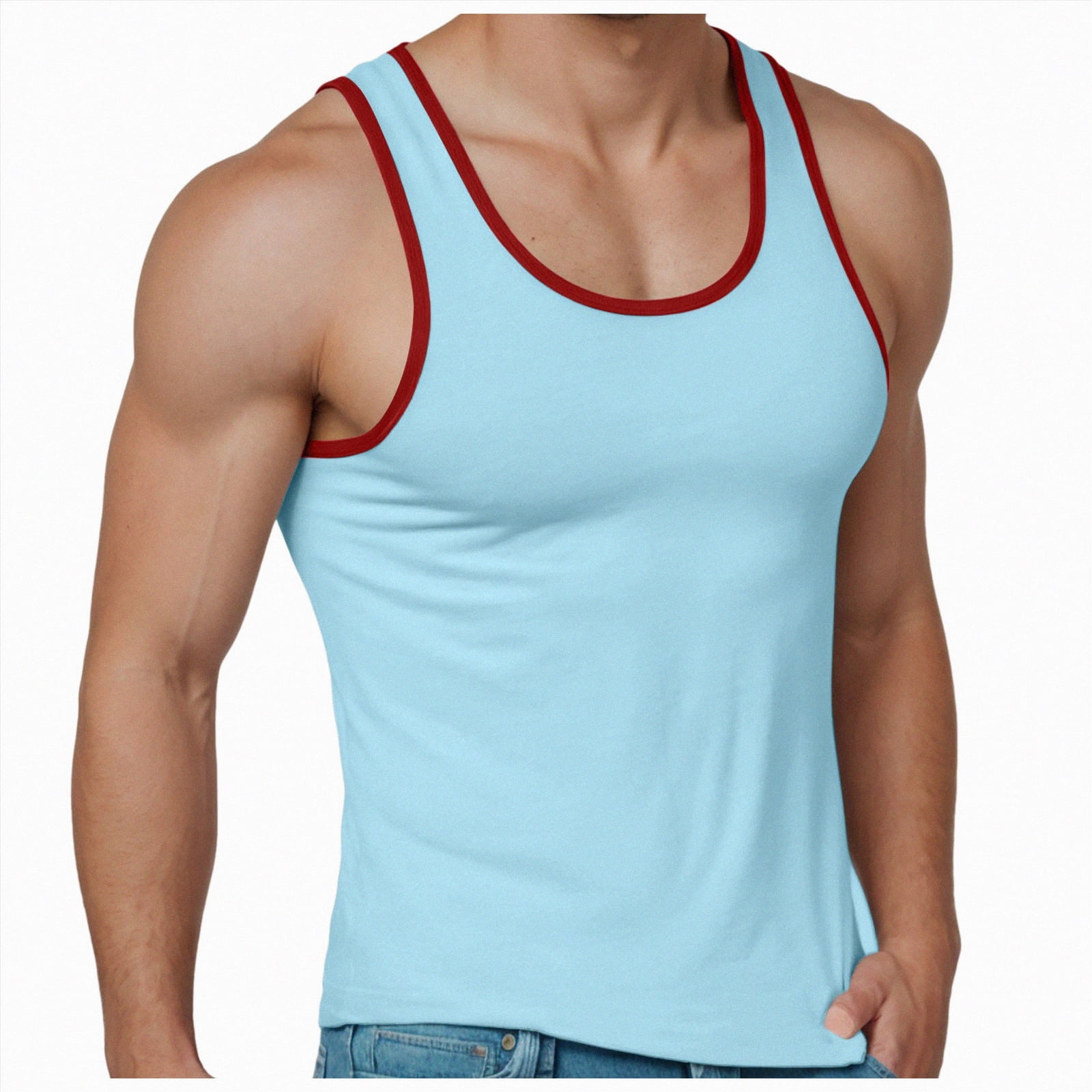 Ccpelsie Mens Fitness Stringer Tank Tops Gym Workout Shirts Breathable ...