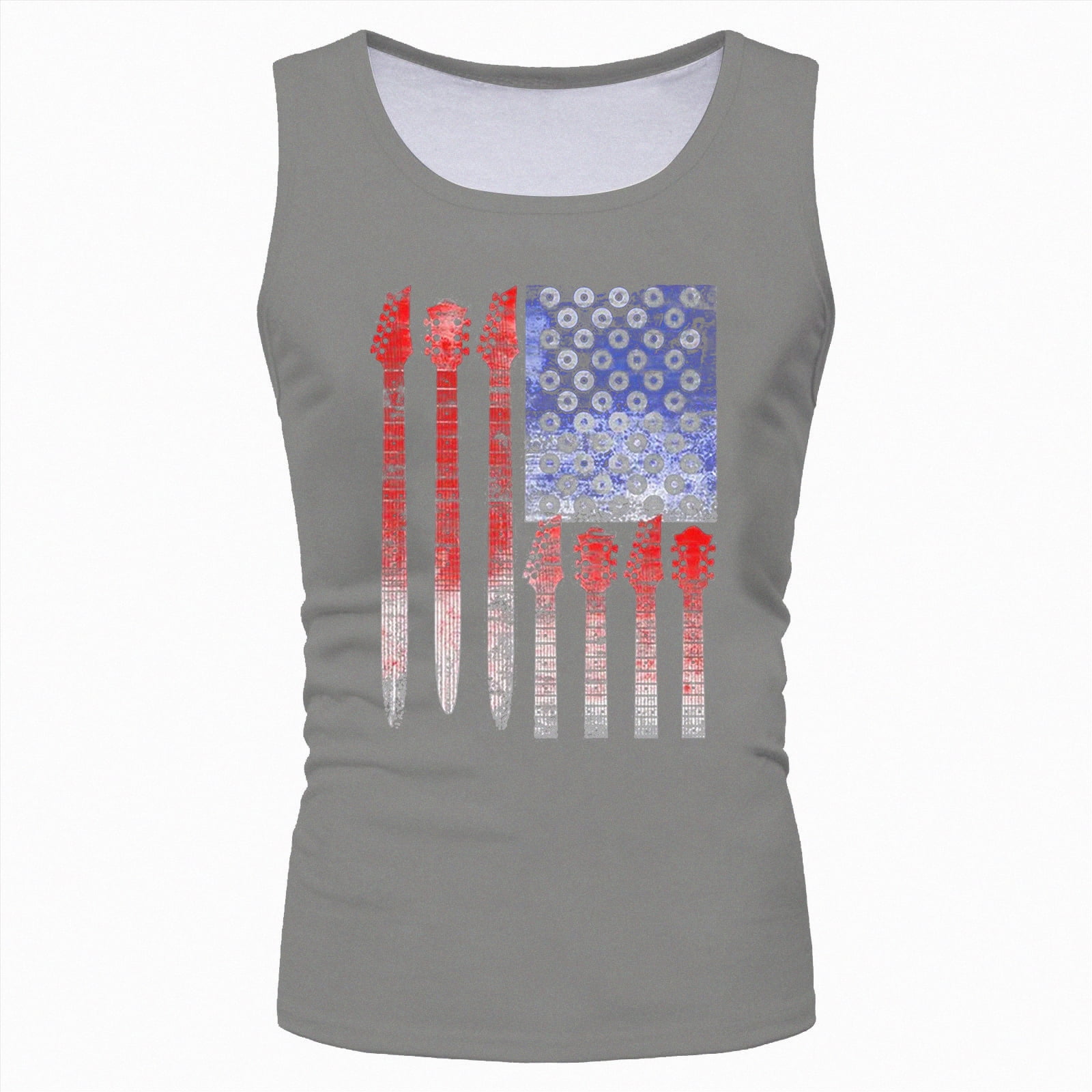 Ccpelsie Mens Graphic Sleeveless Shirts Summer Printed Tank Tops Soft ...