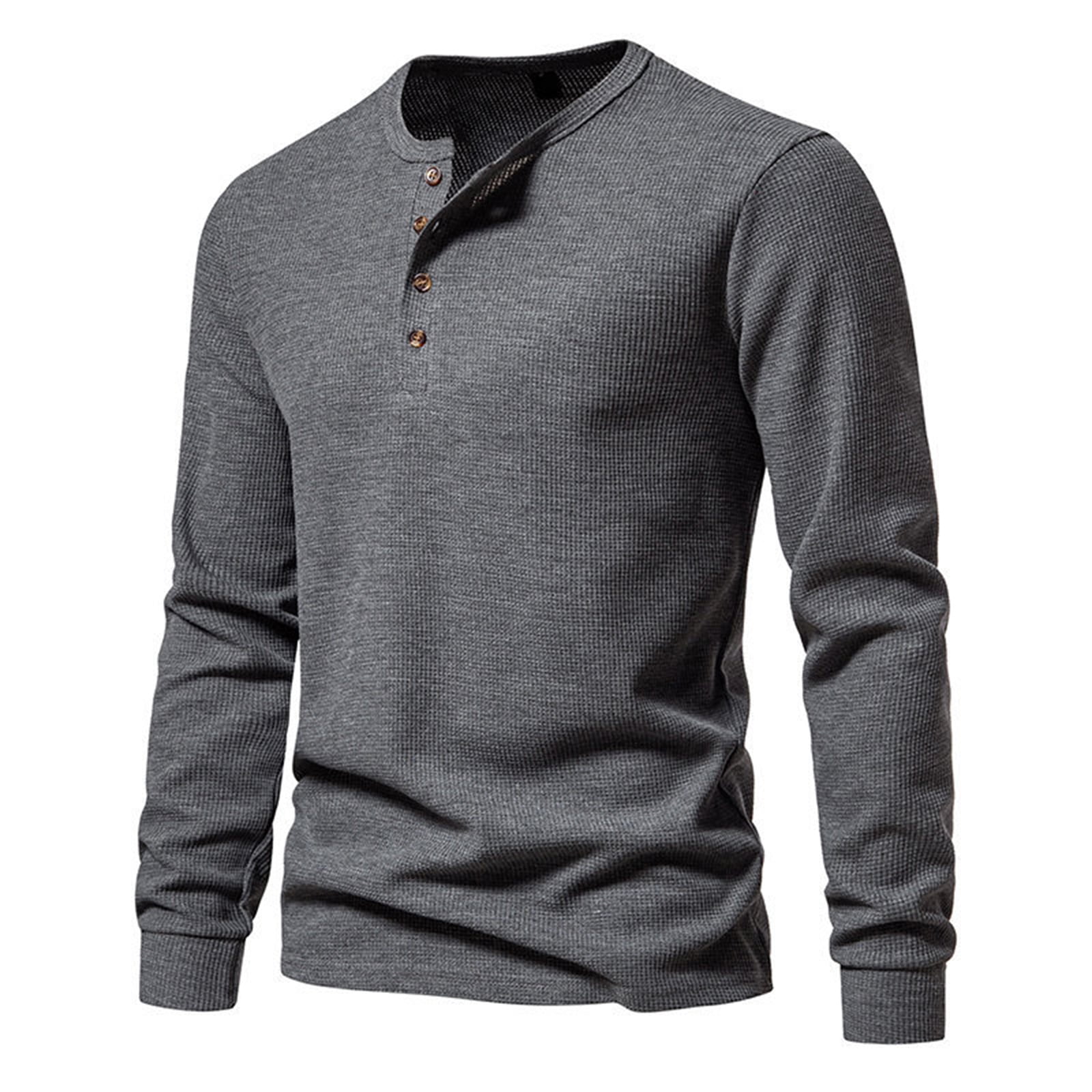 Ccpelsie Mens Linen Henley Shirts Long Sleeve Casual Pullover Tees ...