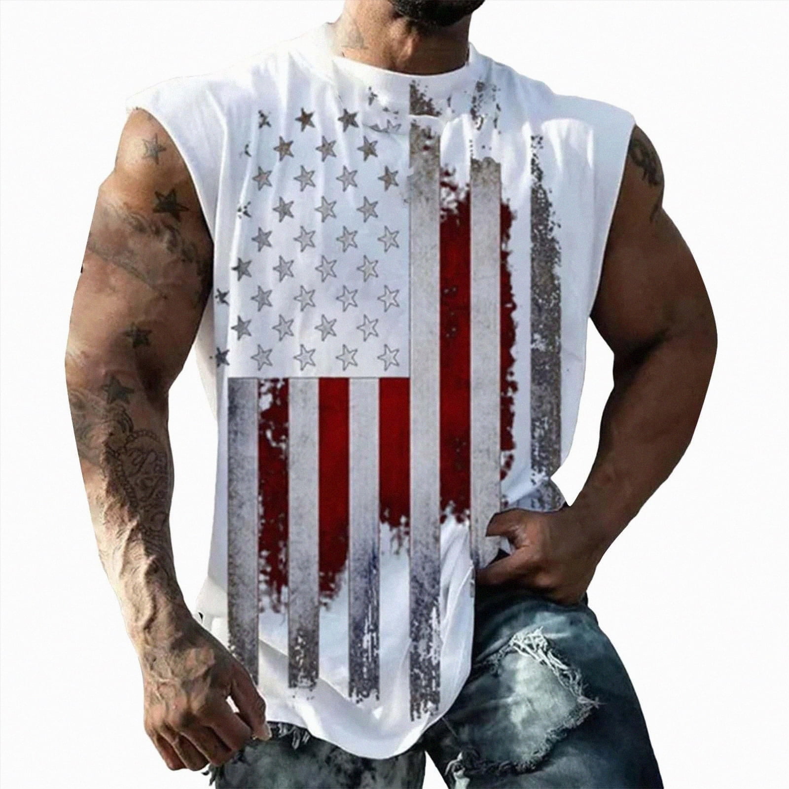 Ccpelsie Mens Printed Muscle Tank Tops Summer Casual Sleeveless Graphic ...