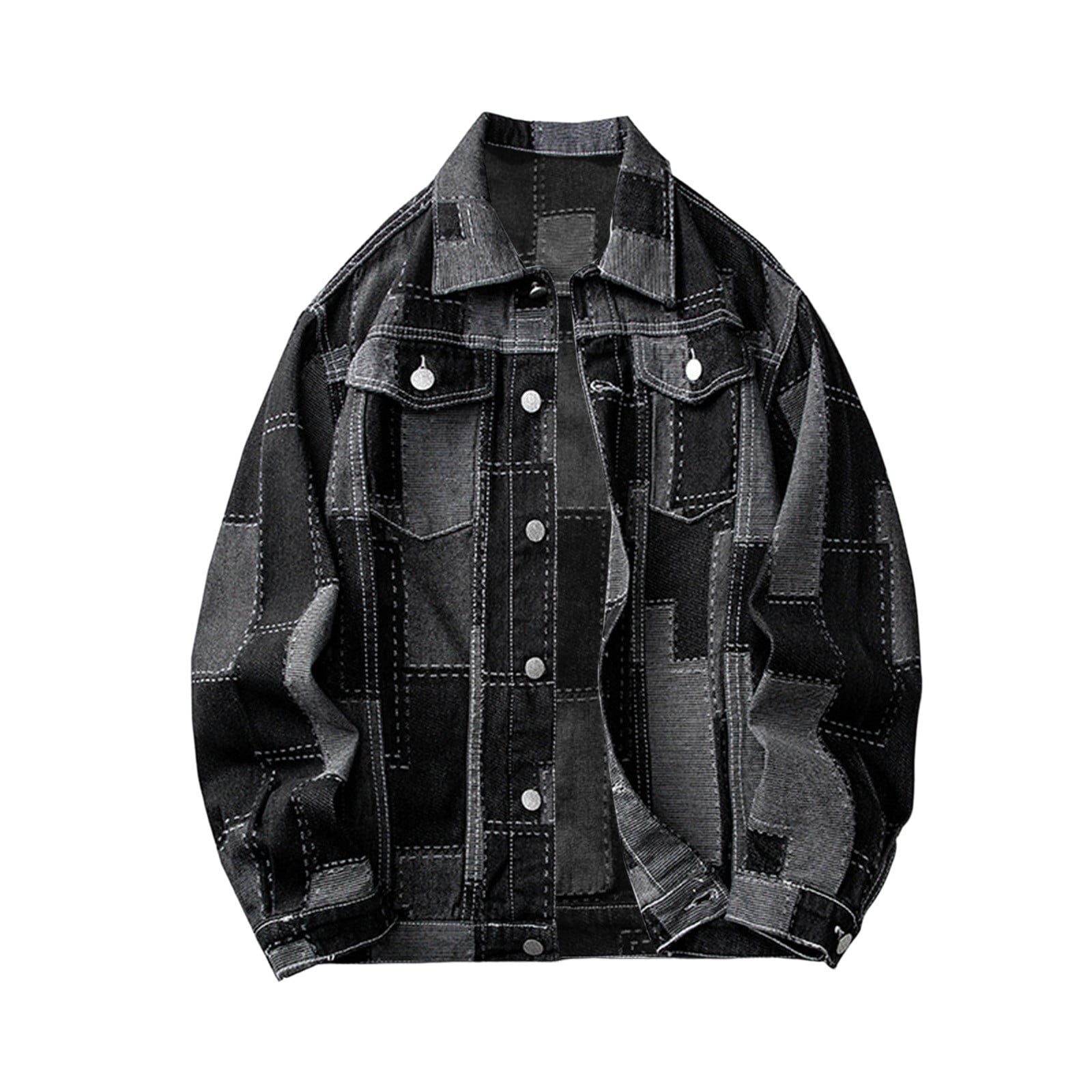 Ccpelsie Mens Rugged Wear Flannel Lined Denim Jacket Black,M - Walmart.com