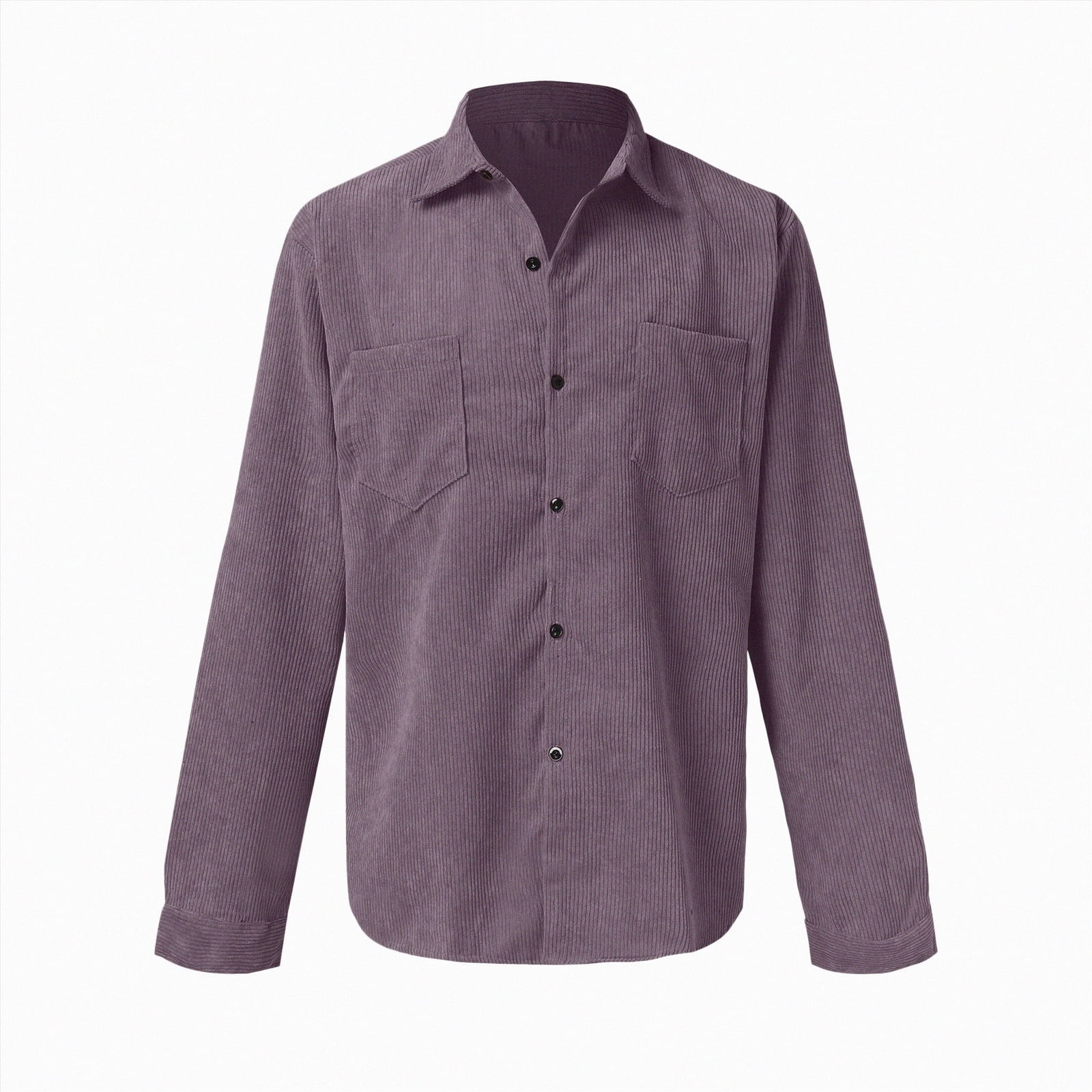 Ccpelsie Mens Solid Color Dress Shirts Long Sleeve Shirts Casual Button ...