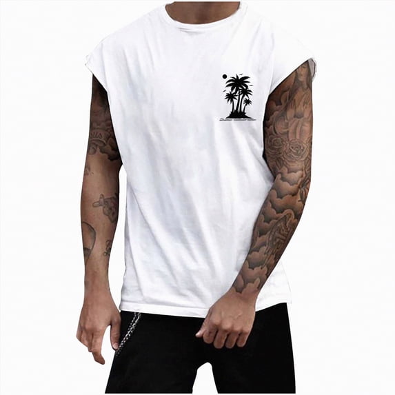 Ccpelsie Mens Summer Printed Tank Tops Casual Sleeveless Graphic Shirts ...