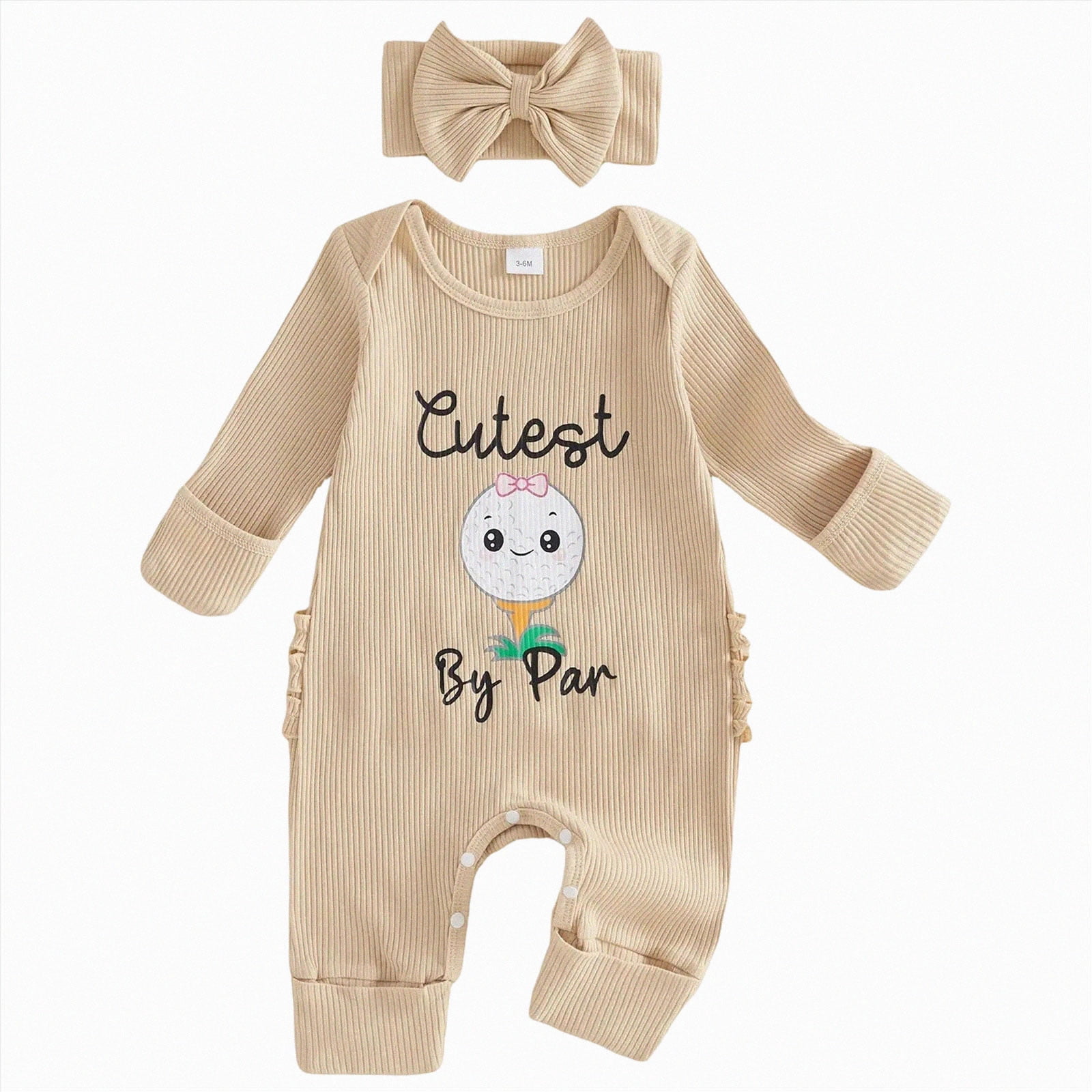 Ccpelsie Newborn Baby Girl Romper Flower Fall Winter Clothes Waffle ...