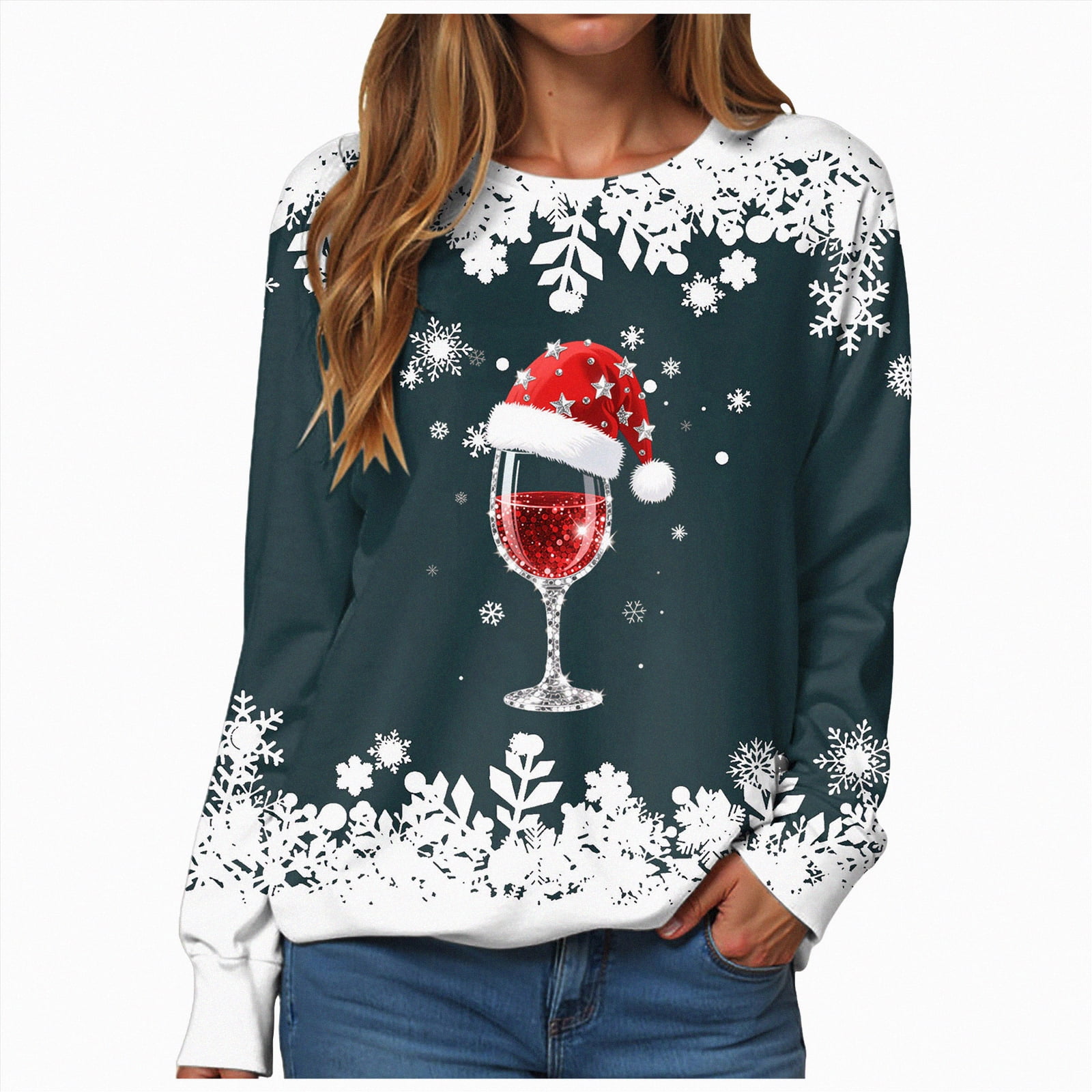 Ccpelsie Soft Crewneck Sweatshirt for Women Long Sleeve Lightweight ...