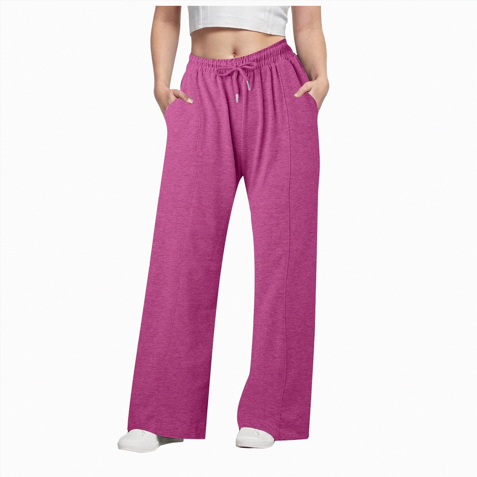 Ccpelsie Straight Leg Sweatpants for Women, Fleece Loose Fit Open ...