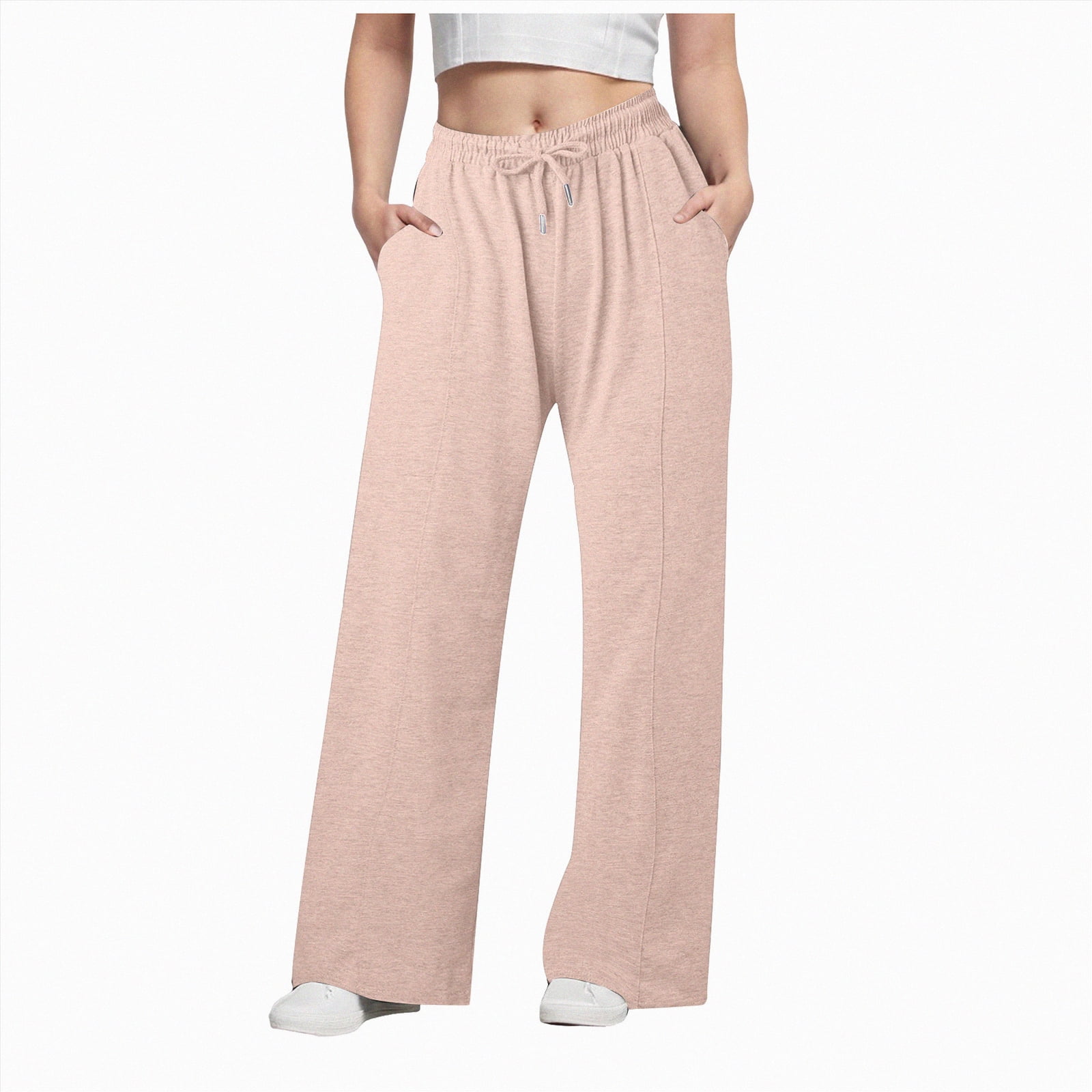 Ccpelsie Straight Leg Sweatpants for Women, Fleece Loose Fit Open ...