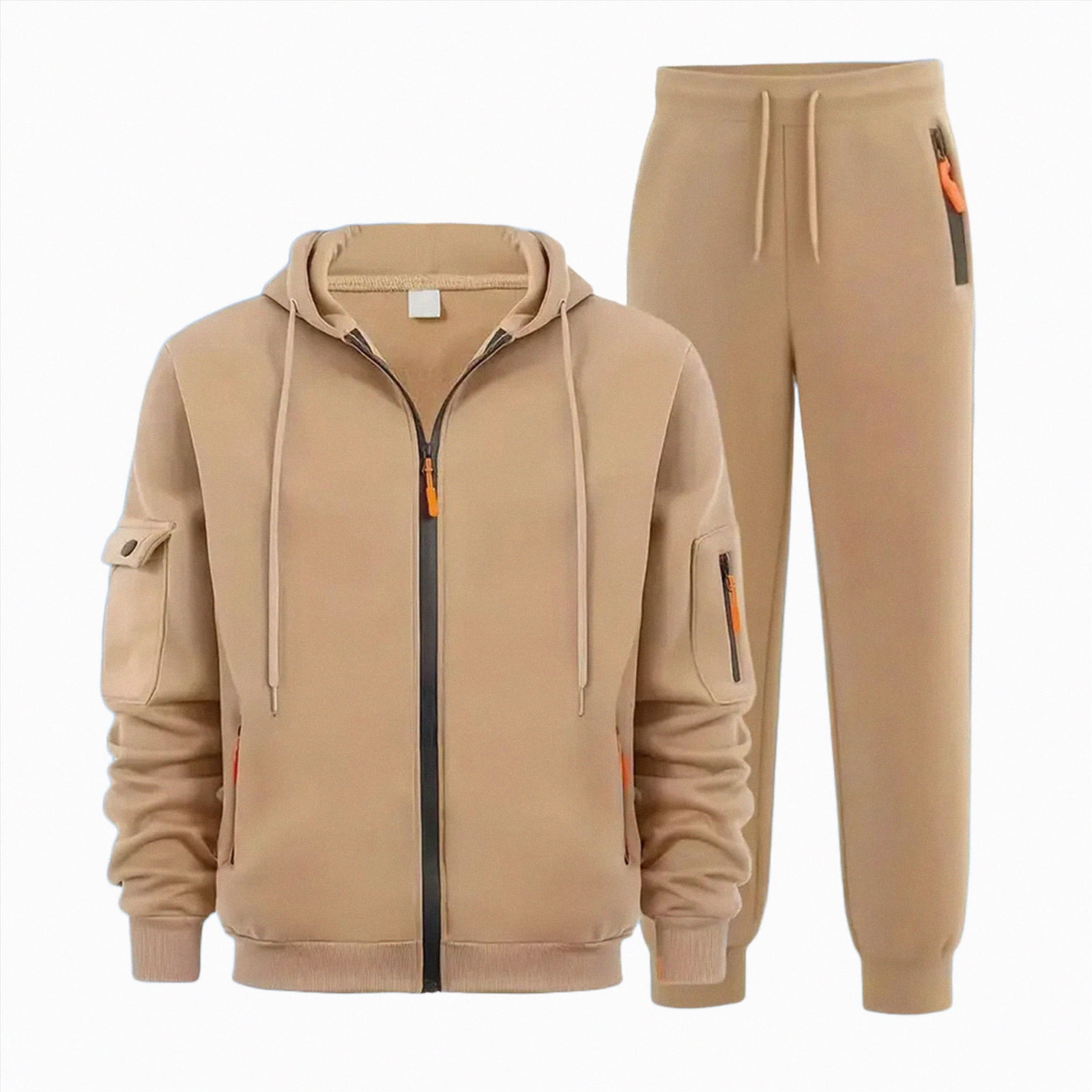 Ccpelsie Sweatsuit for Men with Zip Up Hoodie & Jogger Sweatpants Track Suit Fall Winter ...