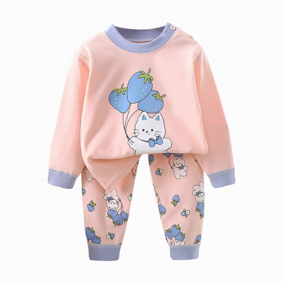 Ccpelsie Toddler Baby 2-Piece Set Girls Long Sleeve Cartoon Printed ...