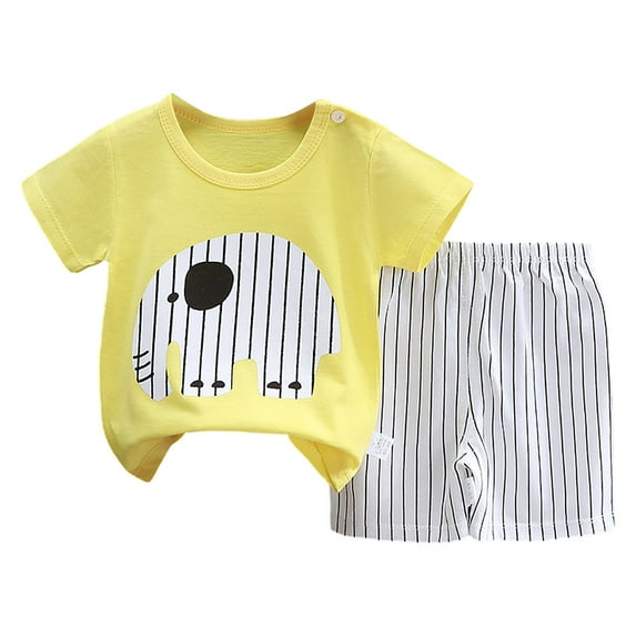 Ccpelsie Toddler Baby 2-Piece Set Soft Cotton Short Sleeve Top and ...
