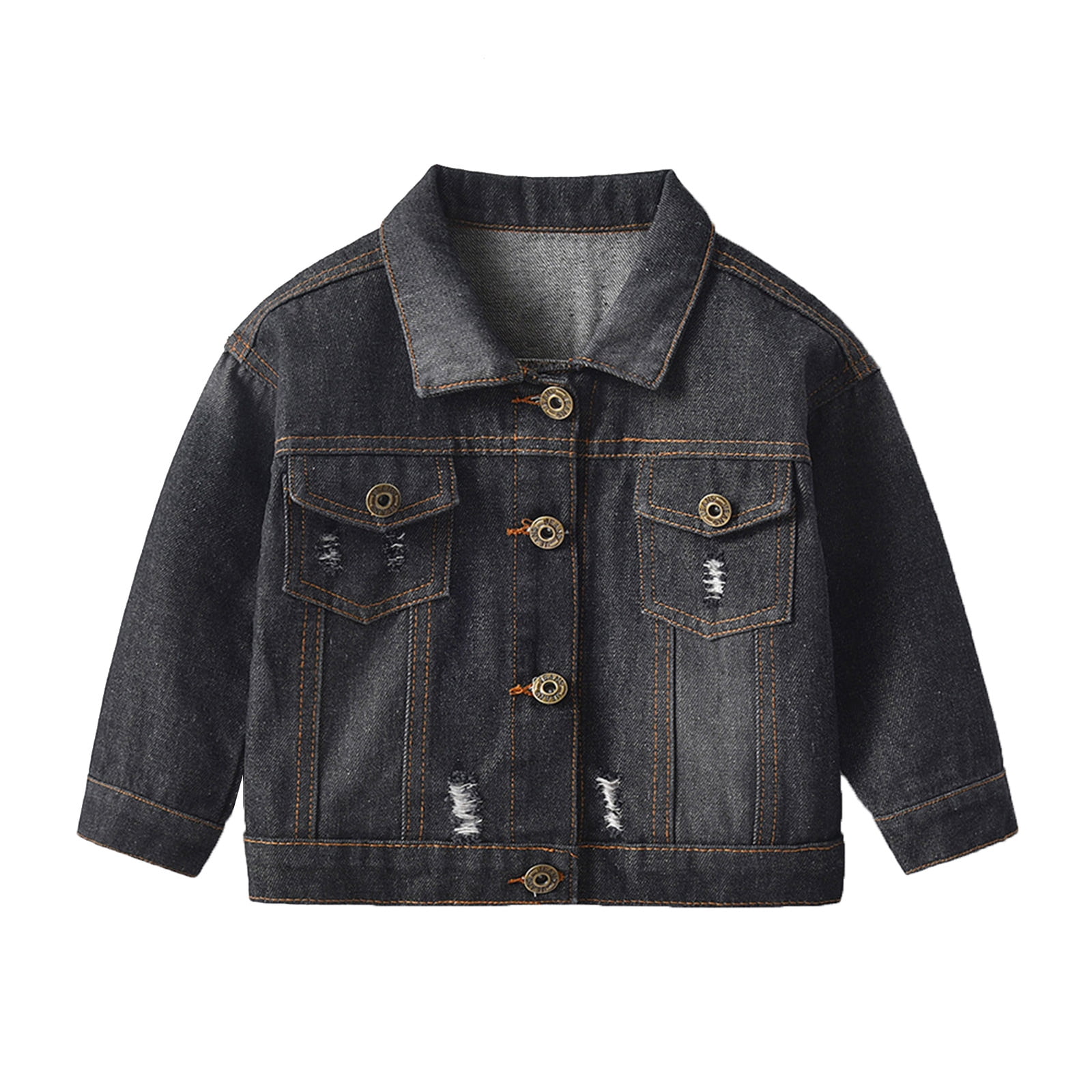 Ccpelsie Toddler Baby Boys Girls Jean Jacket Kids Denim Jacket Long ...