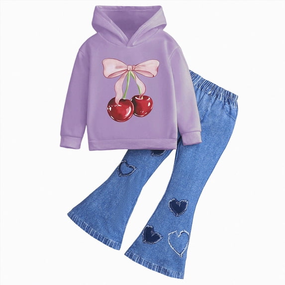 Ccpelsie Toddler Baby Girl Outfits Ruffle Long Sleeve Striped Trim Tops ...