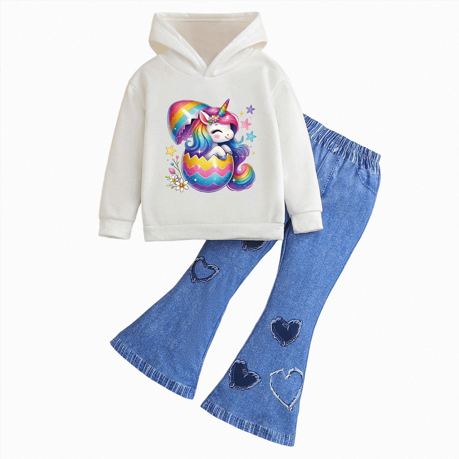 Ccpelsie Toddler Baby Girl Outfits Ruffle Long Sleeve Striped Trim Tops ...