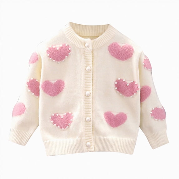 Ccpelsie Toddler Baby Girls Cotton Knit Sweater Cardigan, Crew Neck ...