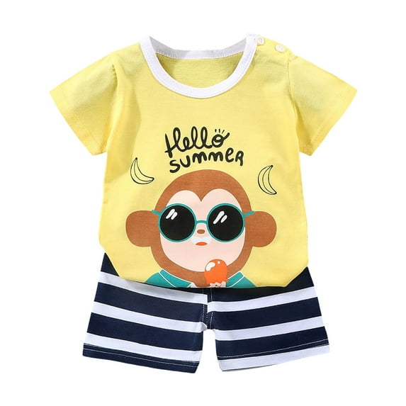 Ccpelsie Toddler Boy Clothes Baby Summer Outfit Short Sleeve T-Shirt ...