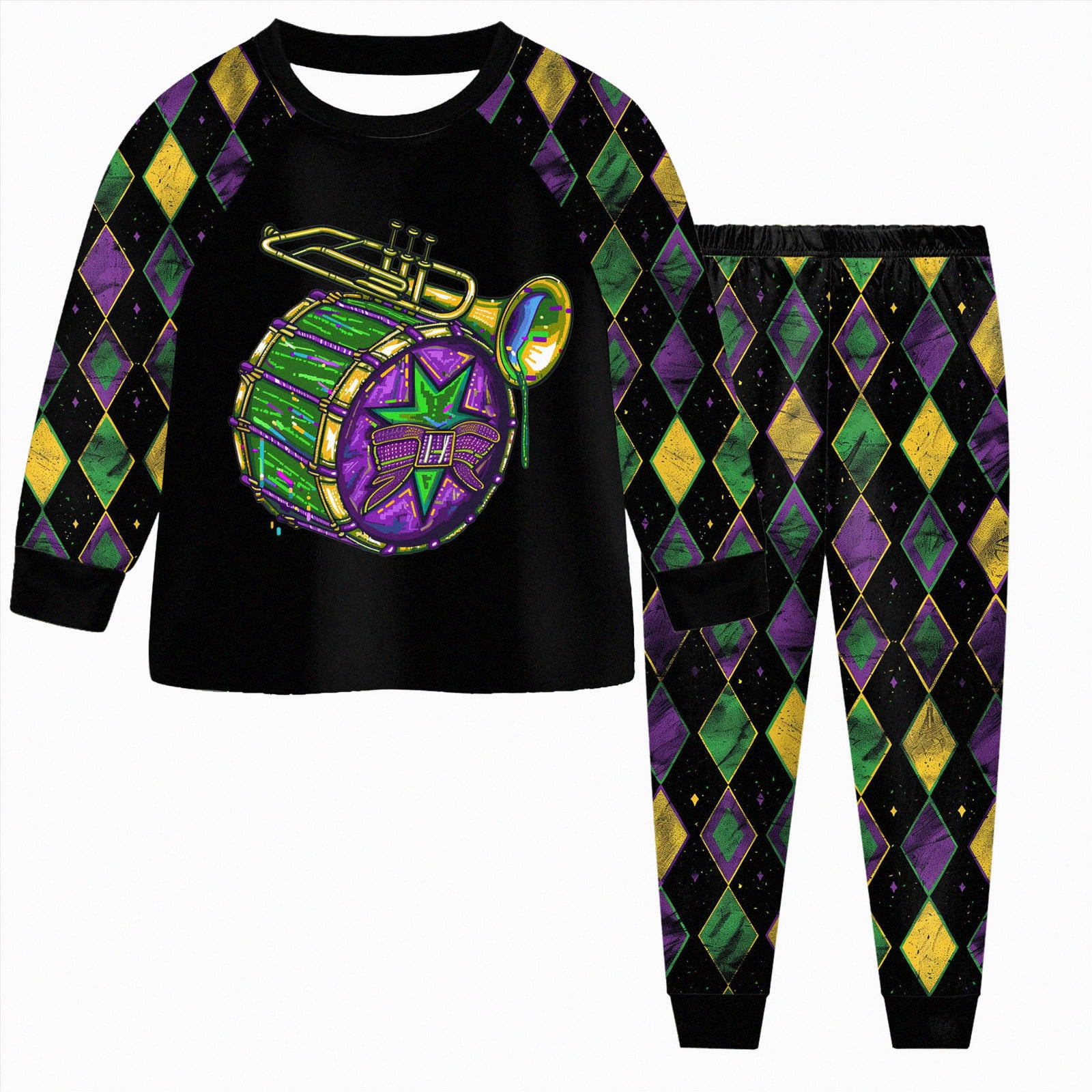 Ccpelsie Toddler Boy Girl Home Suit 2 Piece Carnival Set Long Sleeve ...