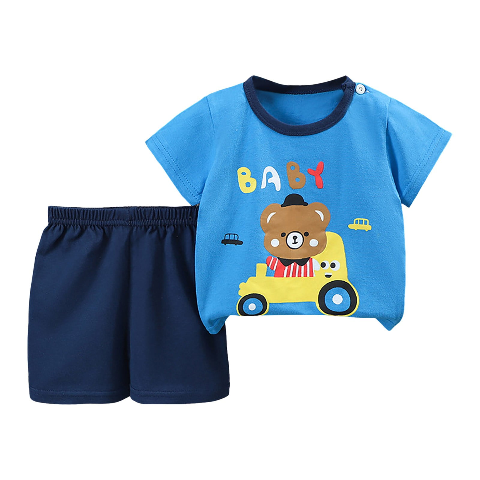 Ccpelsie Toddler Boy Summer Outfit Short Sleeve T Shirt Top Casual ...