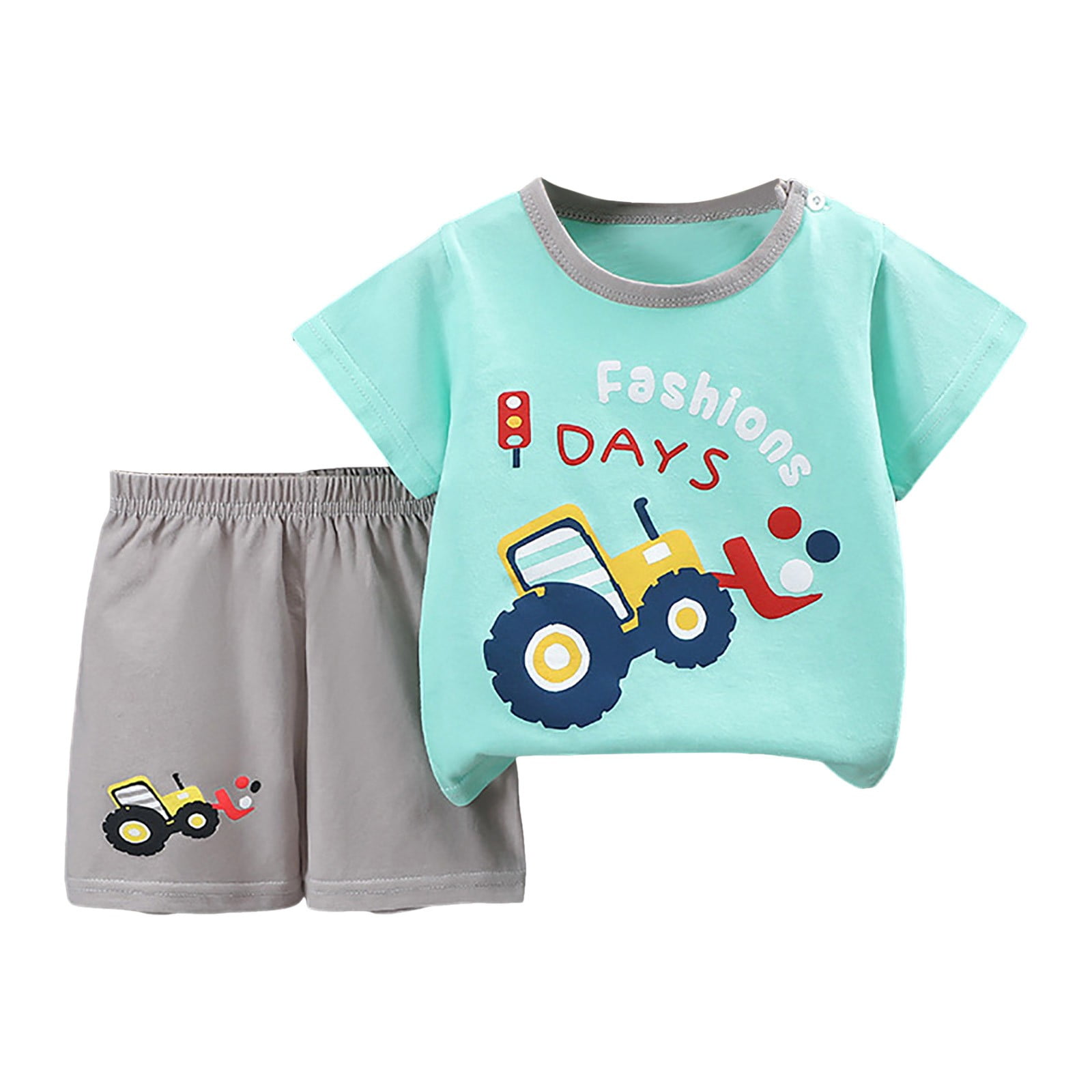 Ccpelsie Toddler Boy Summer Outfit Short Sleeve T Shirt Top Casual ...